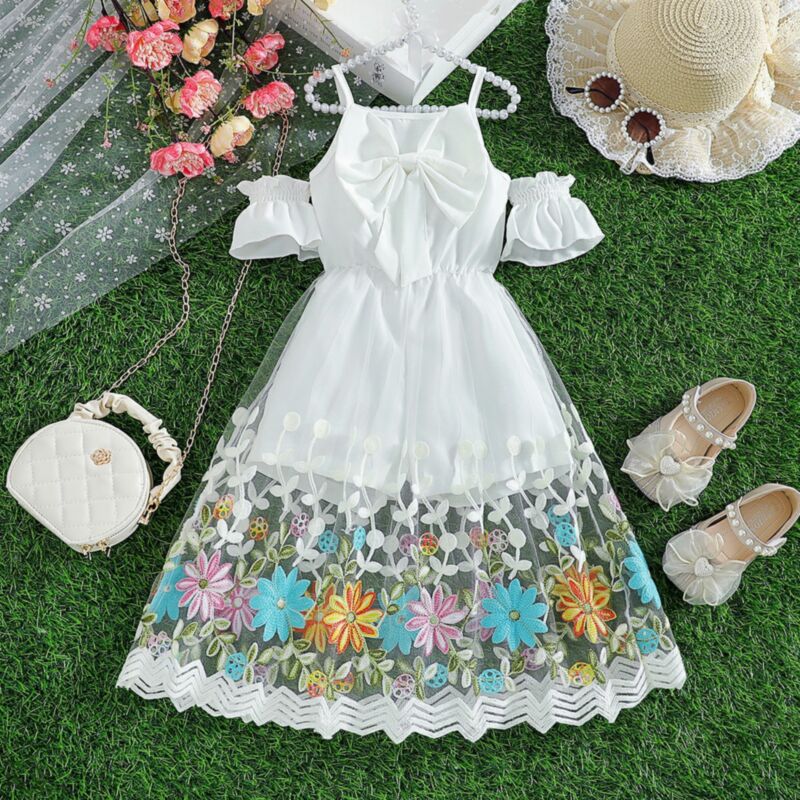 Wholesale 3-7Y Toddler Girls Embroidered Floral Sling P