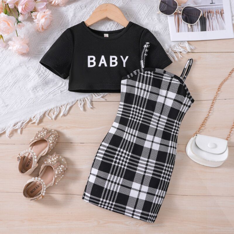 Wholesale 18M-6Y Toddler Girls Sets BABY Crop Tops Plai