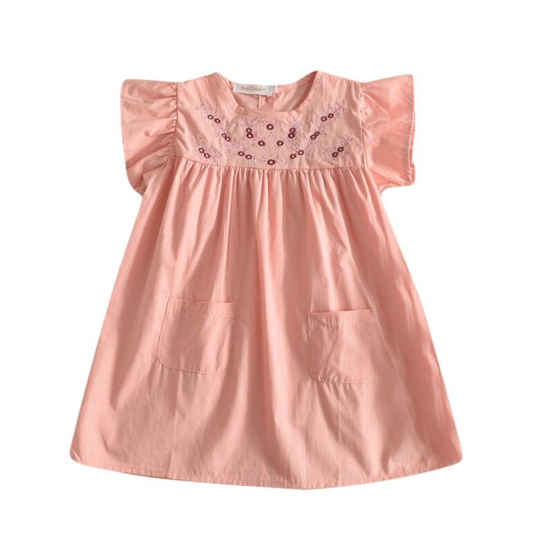 Wholesale 2-7Y Toddler Girls Embroidery Floral Dresses